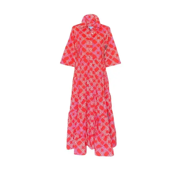 PERLAVERA Maribelle Cherry-printed Maxi Dress