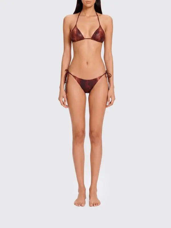 JEAN PAUL GAULTIER Two-piece Bikini With Halterneck And Tie Sides - Brown