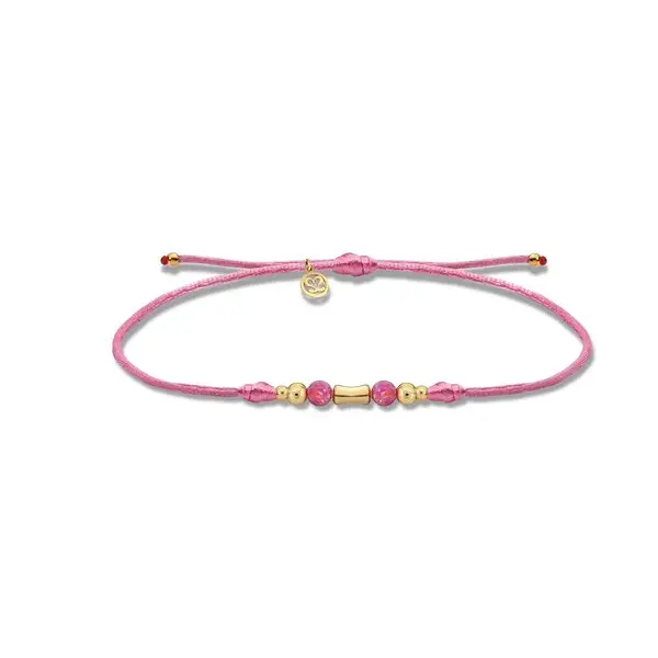 TVENTO Lumina Rosa Bracelet With Opal Beads And Gold-tone Bar Accent - Pink