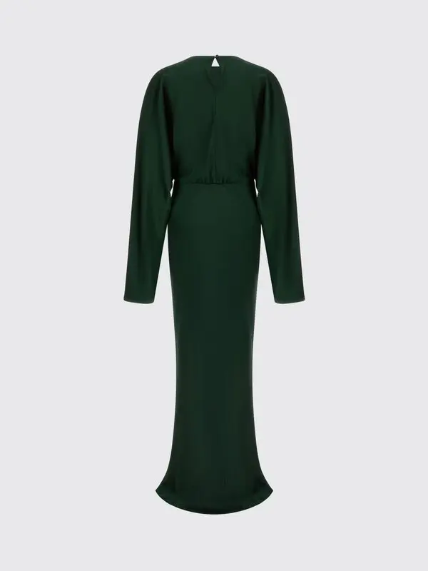 Norma Kamali Long Sleeve Satin Gown