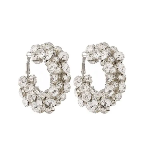 OSCARMORRIS Champagne Crystal Hoop Earrings - Silver
