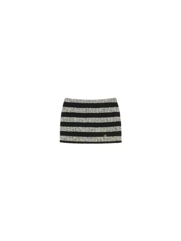 Valentino Garavani Maxi Stripe Tweed Mini Skirt