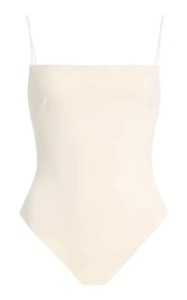 ZIAH Fine Strap One-piece Swimsuit - White