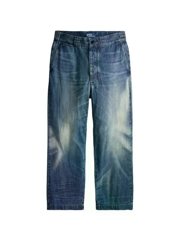 Polo Ralph Lauren Indigo Dyed Faded Straight Leg Jeans