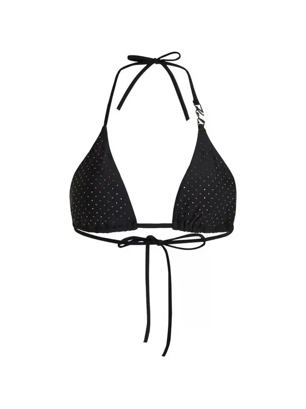 Karl Lagerfeld Embellished Triangle Bikini Top - Black
