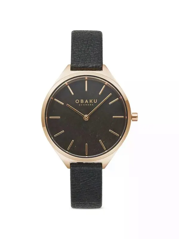 OBAKU Kaffe Leather Strap Watch