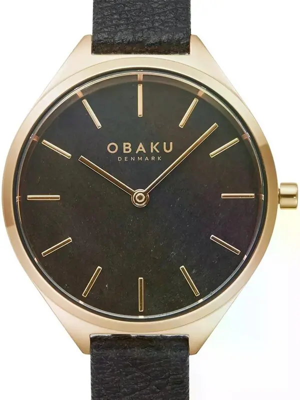 OBAKU Kaffe Leather Strap Watch