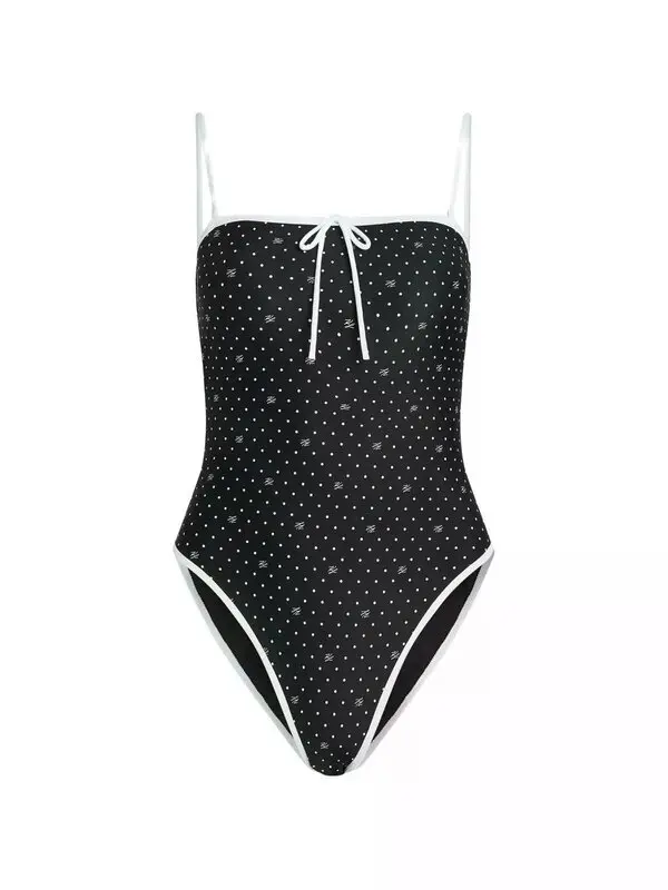 Karl Lagerfeld Polka Dot Swimsuit - Black