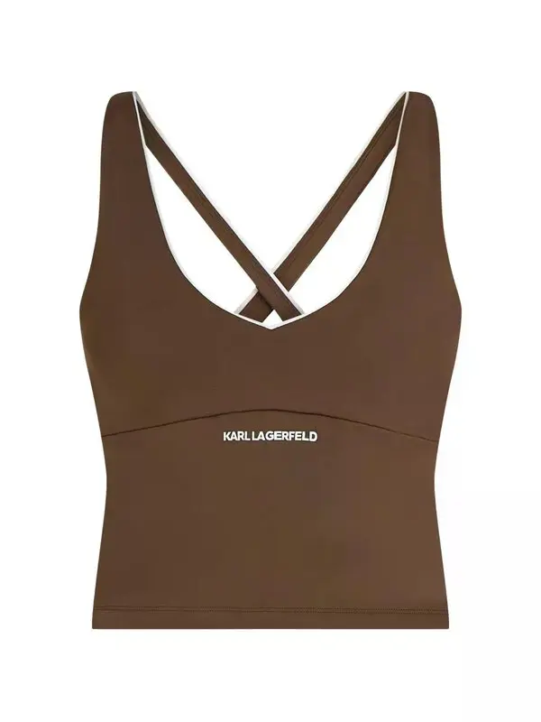 Karl Lagerfeld Sleeveless V-neck Active Top
