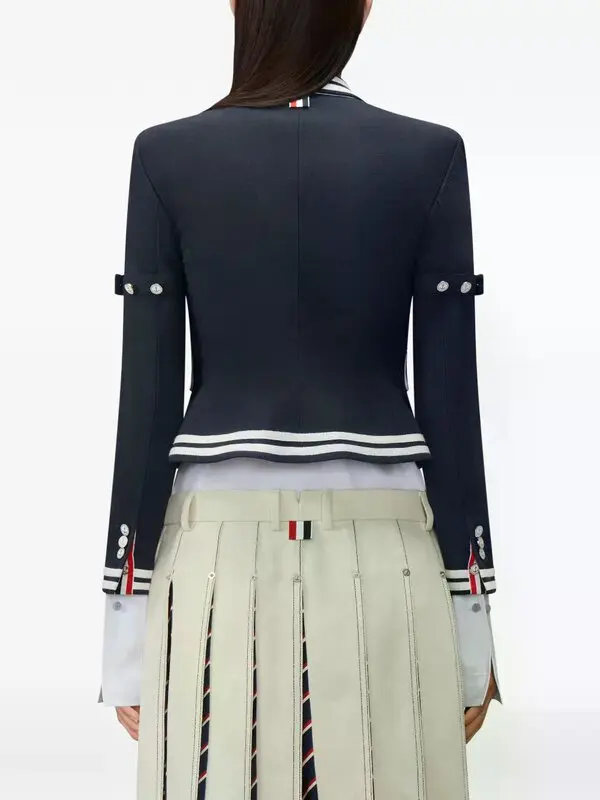 Thom Browne Cropped Jacket With Contrasting Trim