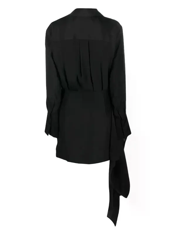 Gauge81 Gravia Draped Silk Minidress - Black