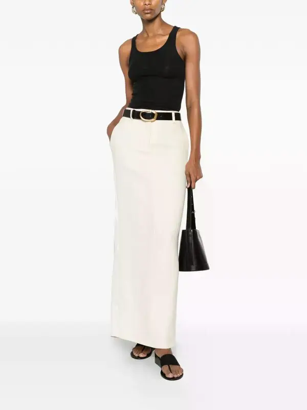Fabiana Filippi Maxi Skirt With Belt Loops And Rear Slit