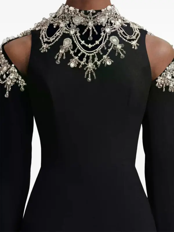 GEMY MAALOUF Embellished Cut-out Maxi Dress