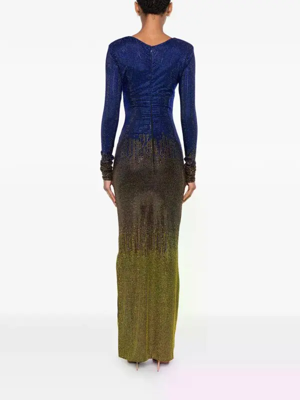 MIRON V-neck Maxi Dress With Glass-stone Embellishment