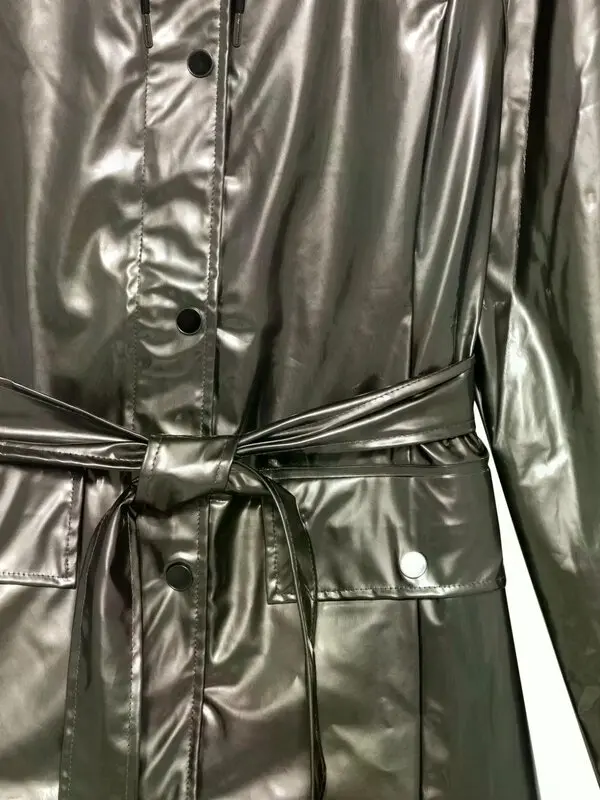 Rains Curve Belted Hooded Jacket