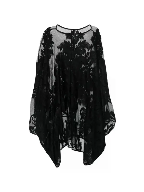 Norma Kamali Mini Floral-devoré Mesh Dress
