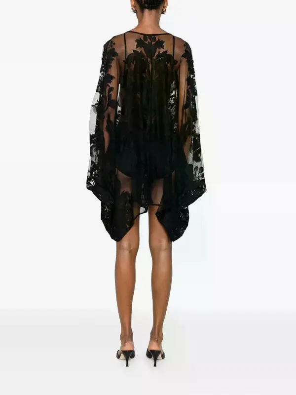 Norma Kamali Mini Floral-devoré Mesh Dress