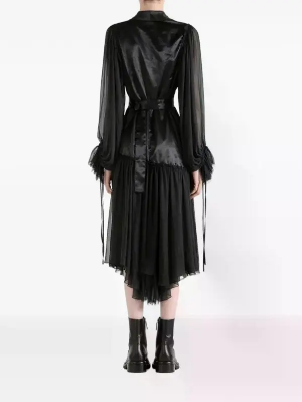ANN DEMEULEMEESTER Sheer-panelled Ruffled Dress