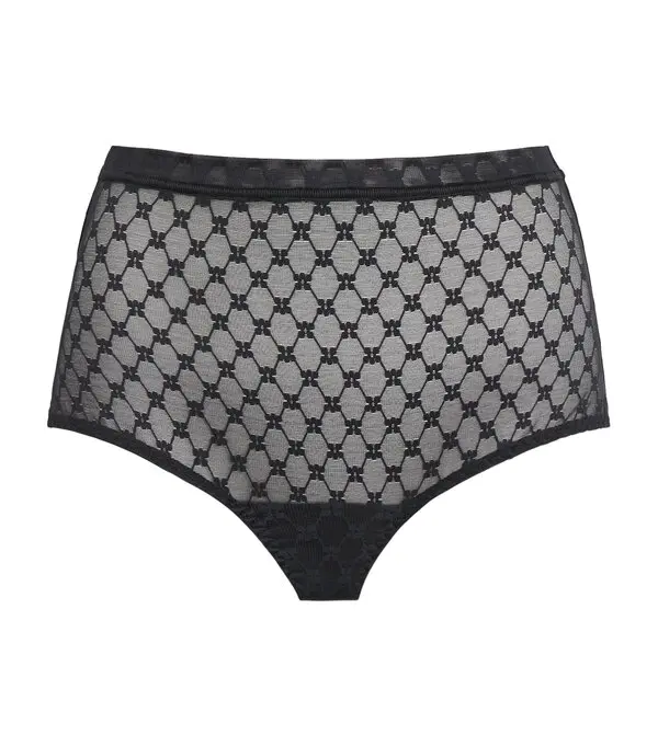 Simone Perele Lace Plume Control Briefs - Black