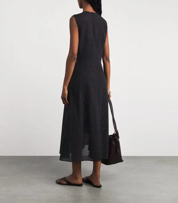Theory Broderie Anglaise V-neck Midi Dress