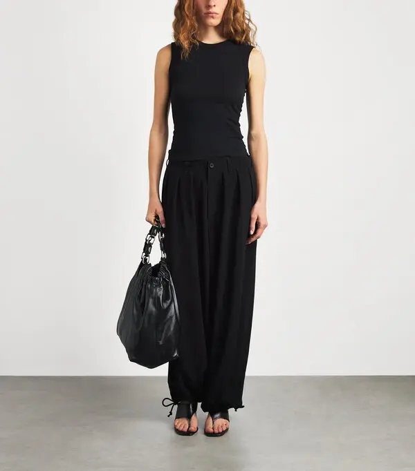 Eterne Fitted Cotton-modal Tank Top - Black