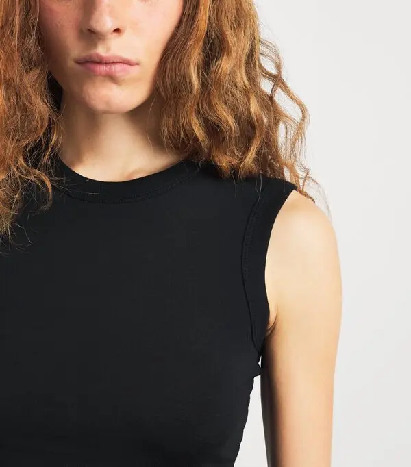 Eterne Fitted Cotton-modal Tank Top - Black