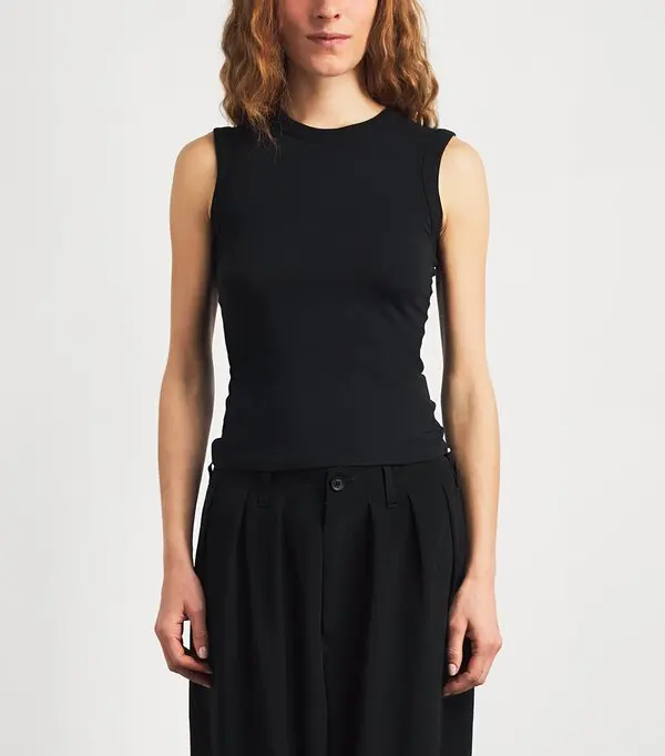 Eterne Fitted Cotton-modal Tank Top - Black
