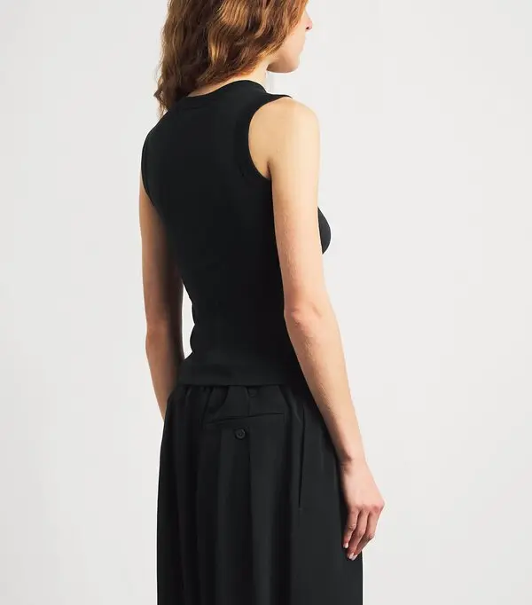 Eterne Fitted Cotton-modal Tank Top - Black