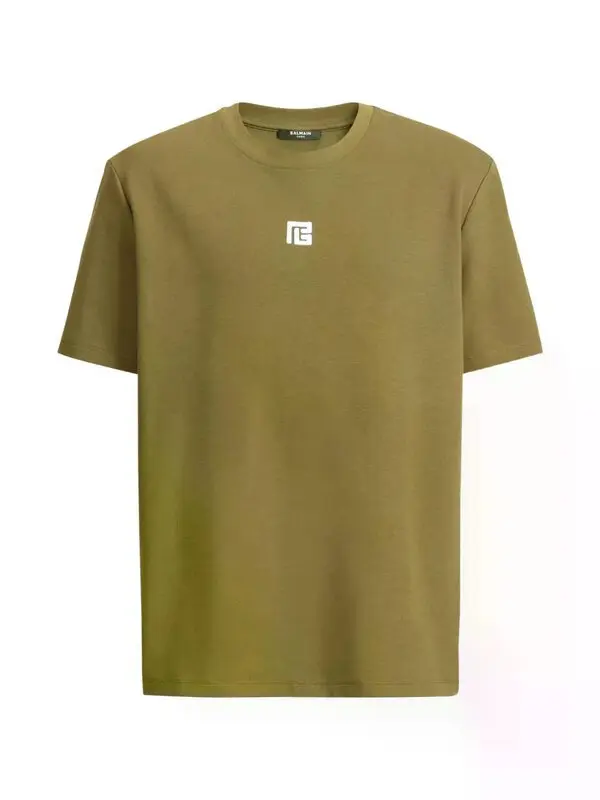 Balmain T-shirt With Embroidered Logo - Green