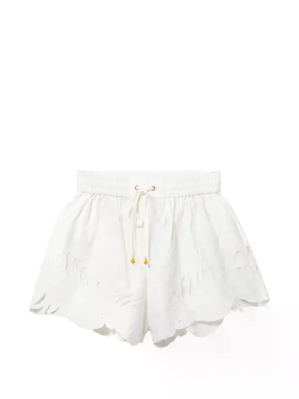 Zimmermann Mahon Embroidered Shorts - Neutrals