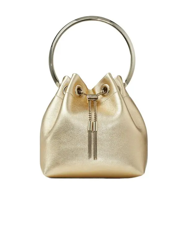 JIMMY CHOO Bon Bon Bucket Bag With Tassel Detail - Nude