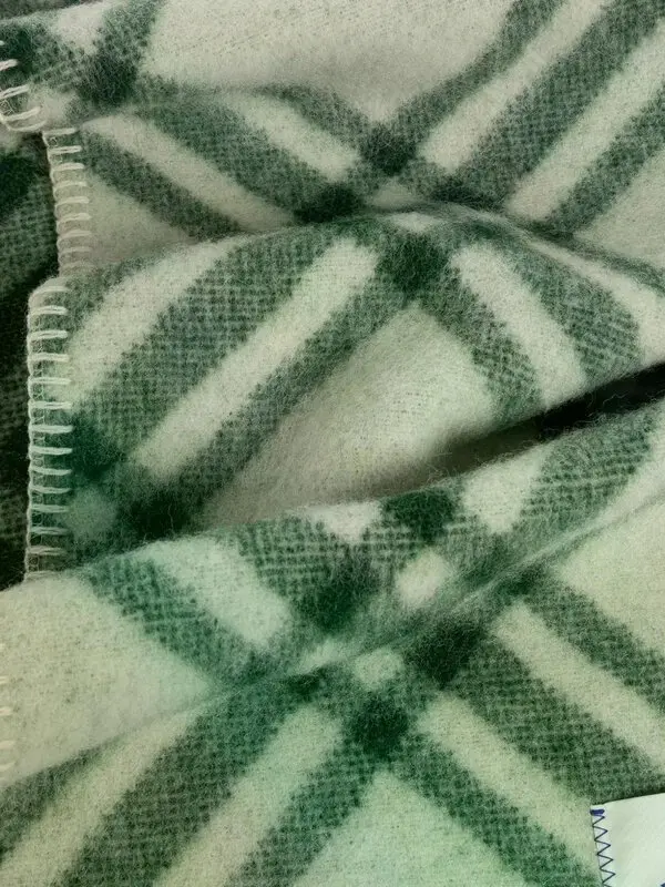 Burberry Check Wool Scarf - Green