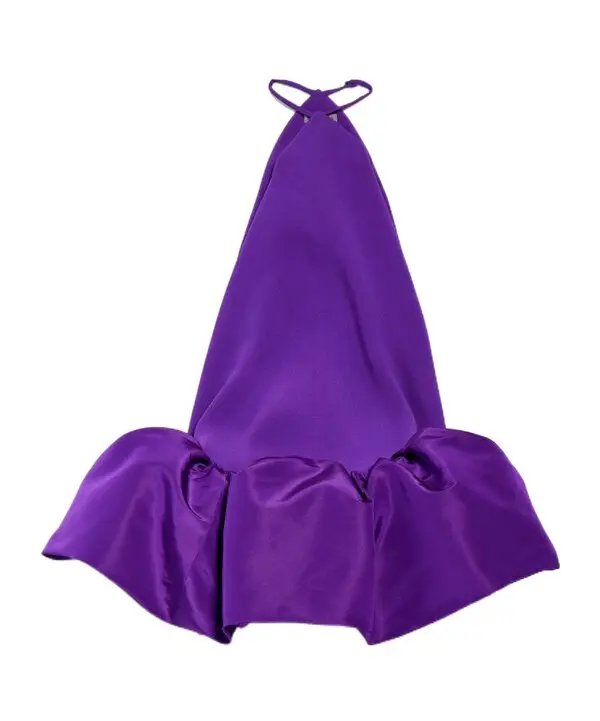 Balenciaga Halterneck Balloon Mini Dress - Purple