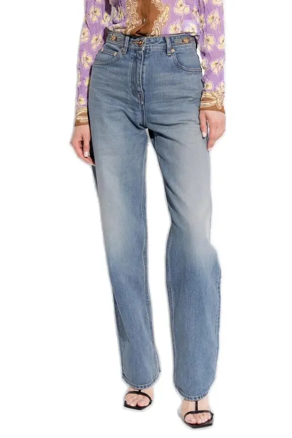 Versace Logo Patch Denim Jeans