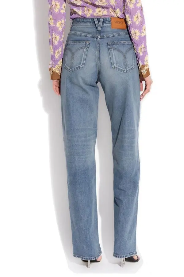 Versace Logo Patch Denim Jeans