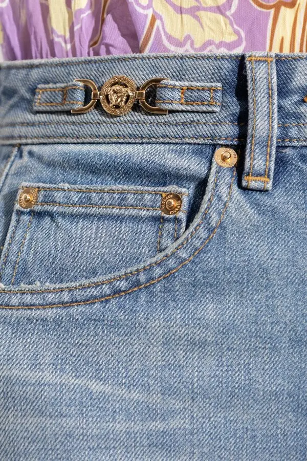 Versace Logo Patch Denim Jeans