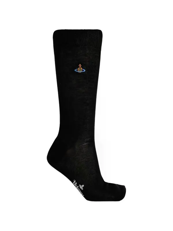 VIVIENNE WESTWOOD Orb Embroidered Socks - Black