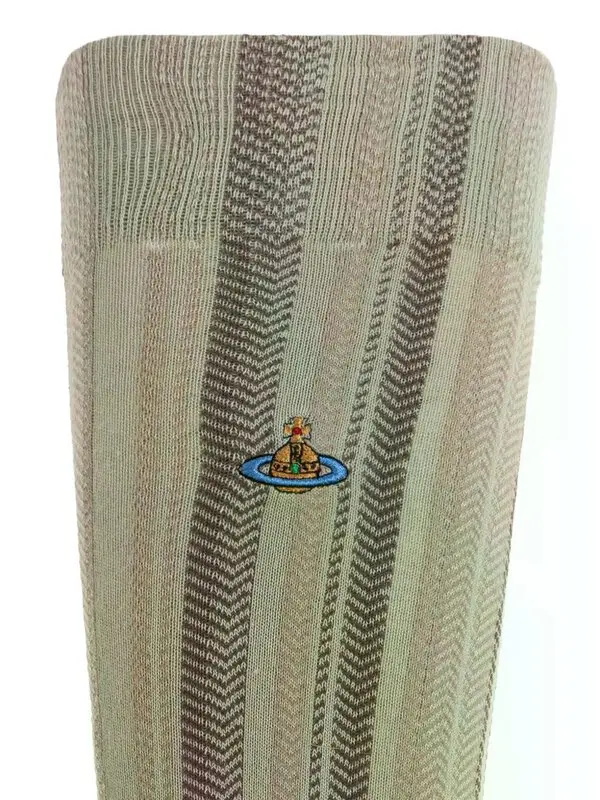 VIVIENNE WESTWOOD Orb Embroidered Herringbone Socks