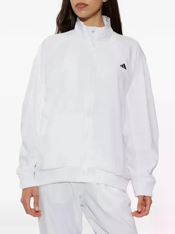 Adidas Logo-print Ruched Sleeve Track Jacket
