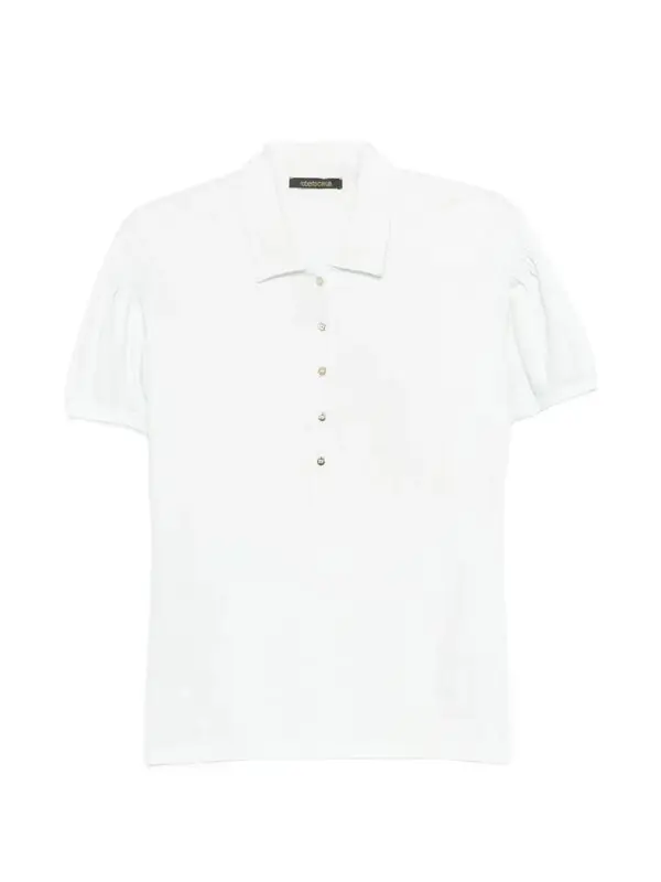 Roberto Cavalli 2000s Logo Embroidered Polo Top