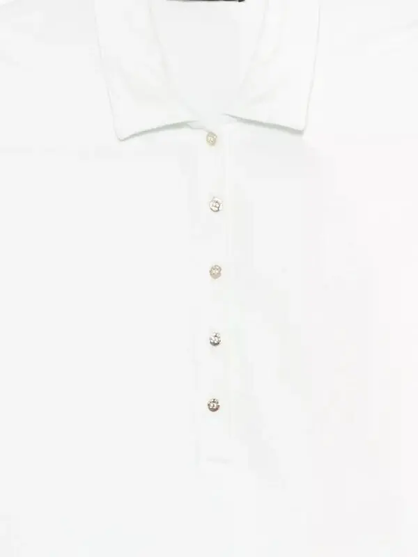 Roberto Cavalli 2000s Logo Embroidered Polo Top