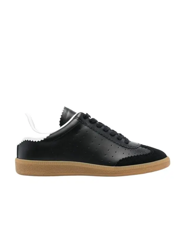 Isabel Marant Étoile Low Top Leather Sneakers With Scallop Edge - Black