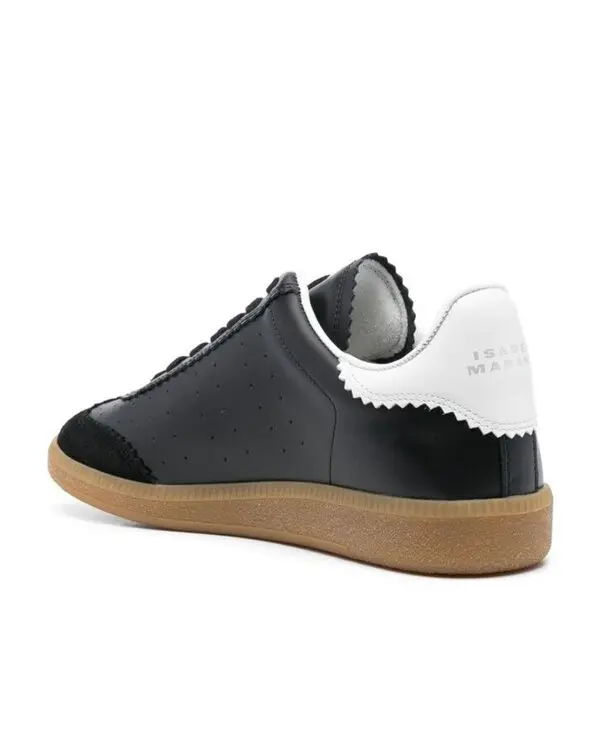 Isabel Marant Étoile Low Top Leather Sneakers With Scallop Edge - Black