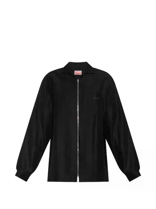 Kenzo Zip-up Logo-embroidered Shirt