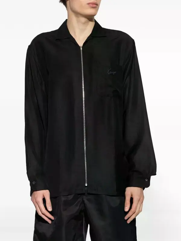 Kenzo Zip-up Logo-embroidered Shirt