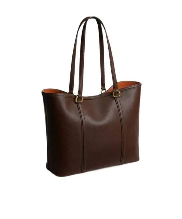 COACH Metal Logo Tote Bag - Maple Brown