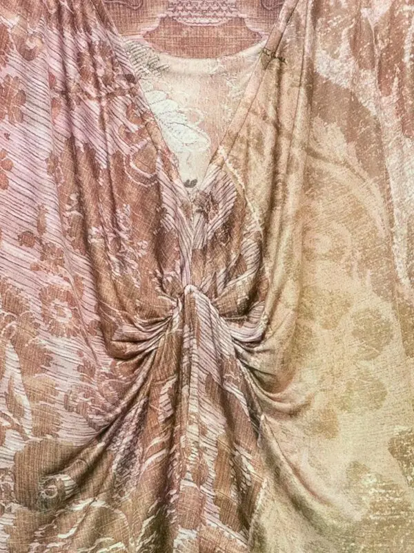 Roberto Cavalli 2000s Floral Print Twisted Blouse - Pink