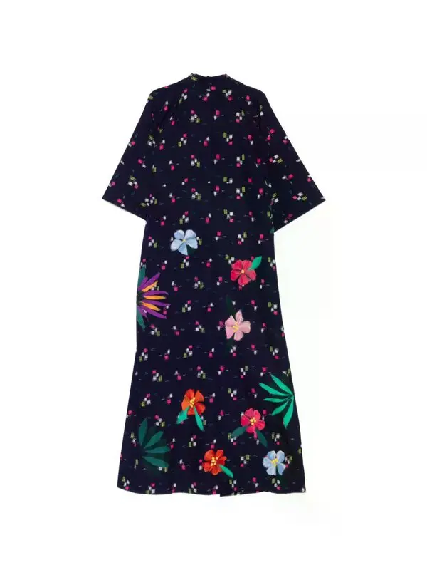 A.N.G.E.L.O. VINTAGE CULT Cotton Floral Print Kimono - Blue