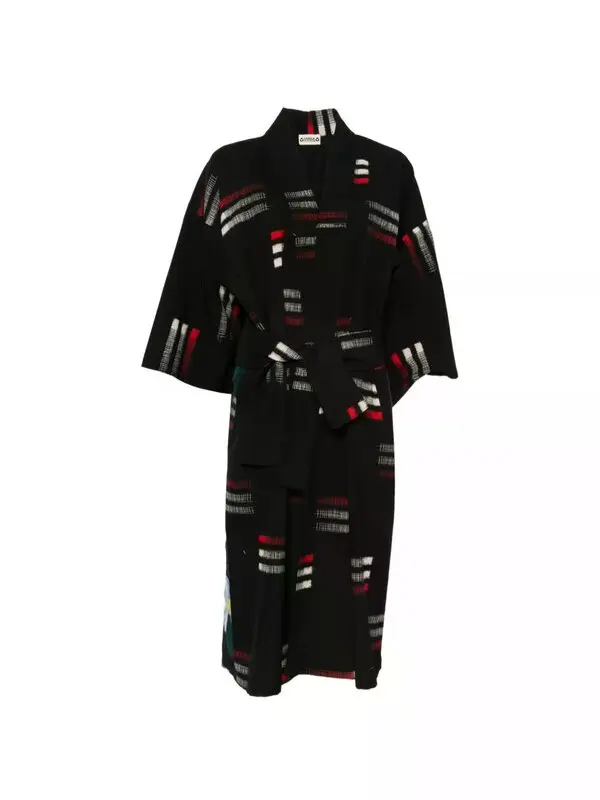 A.N.G.E.L.O. VINTAGE CULT Cotton Floral Print Kimono - Black