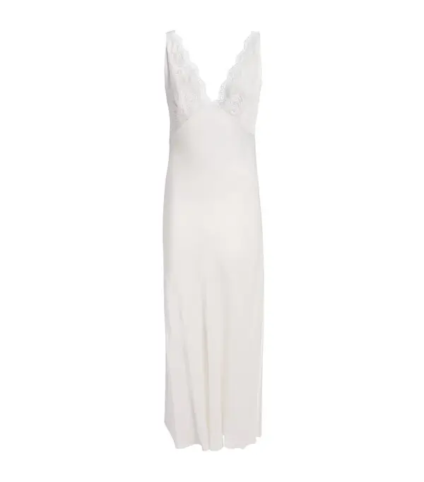 BOCAN Satin Lace Mila Nightdress - White